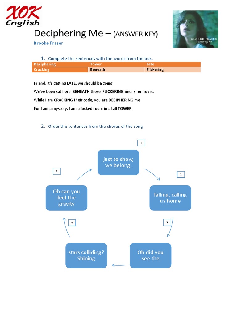 Deciphering Me Song Worksheet | PDF
