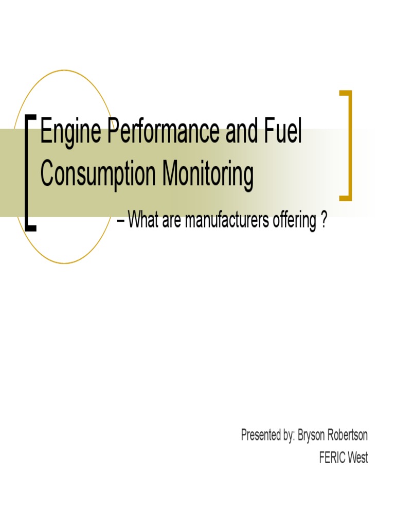 Engine Performance and Fuel Consumption Monitoring: - What Are ...