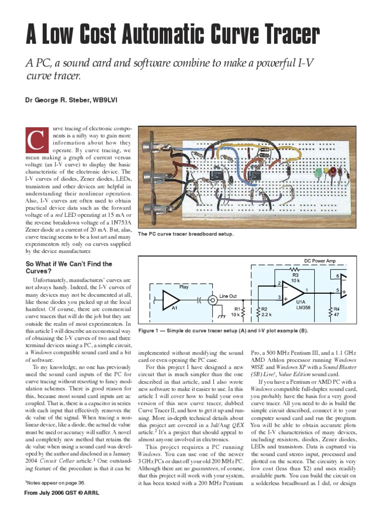 A Low Cost Automatic Curve Tracer | PDF | Amplifier | Electronic Circuits