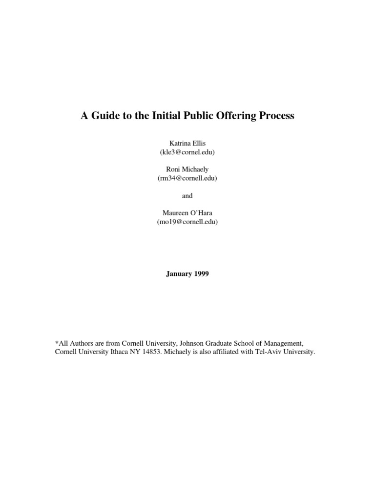 Understanding the IPO Process | PDF | Initial Public Offering ...