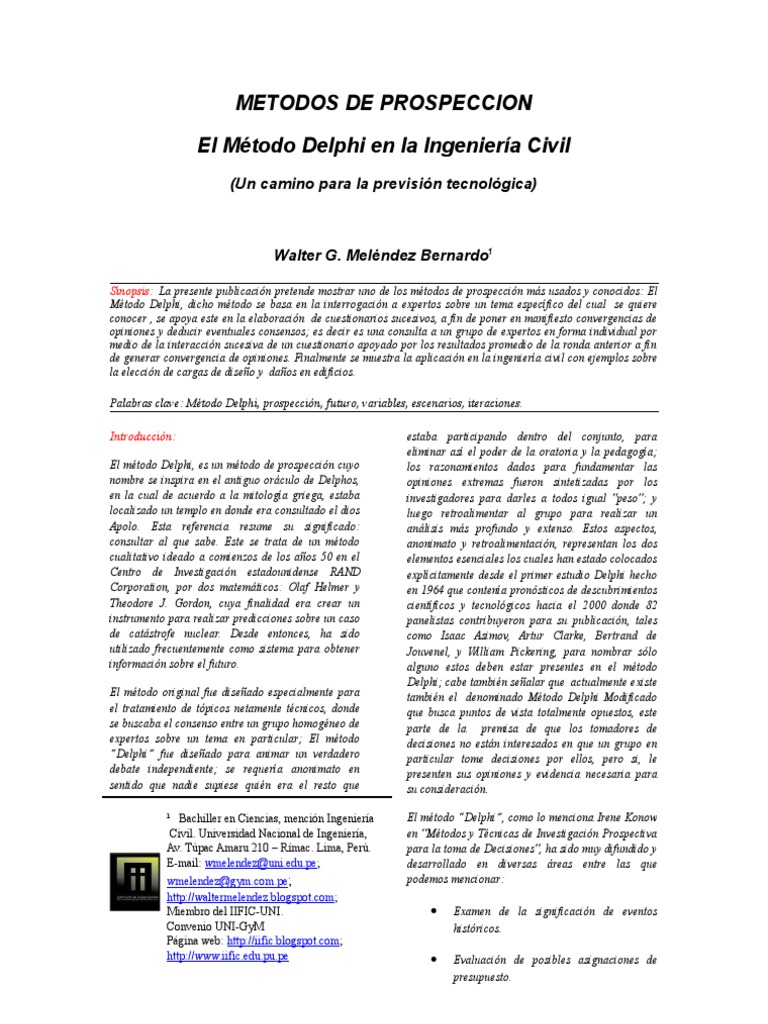El Metodo Delphi | PDF | Cuestionario | Probabilidad
