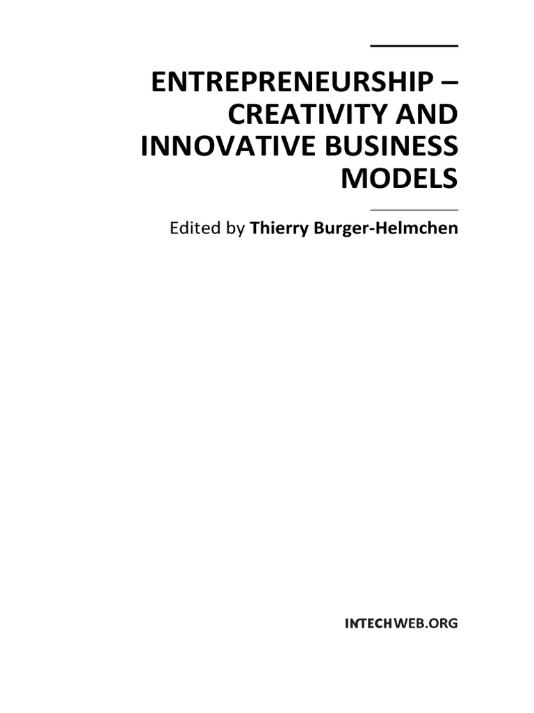 Entrepreneurship - Creativity and Innovative Business Models | PDF