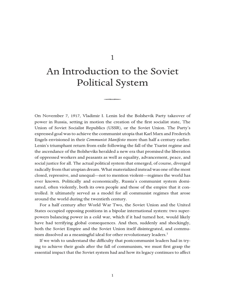 An Introduction To The Soviet Political System | PDF | Communist Party ...