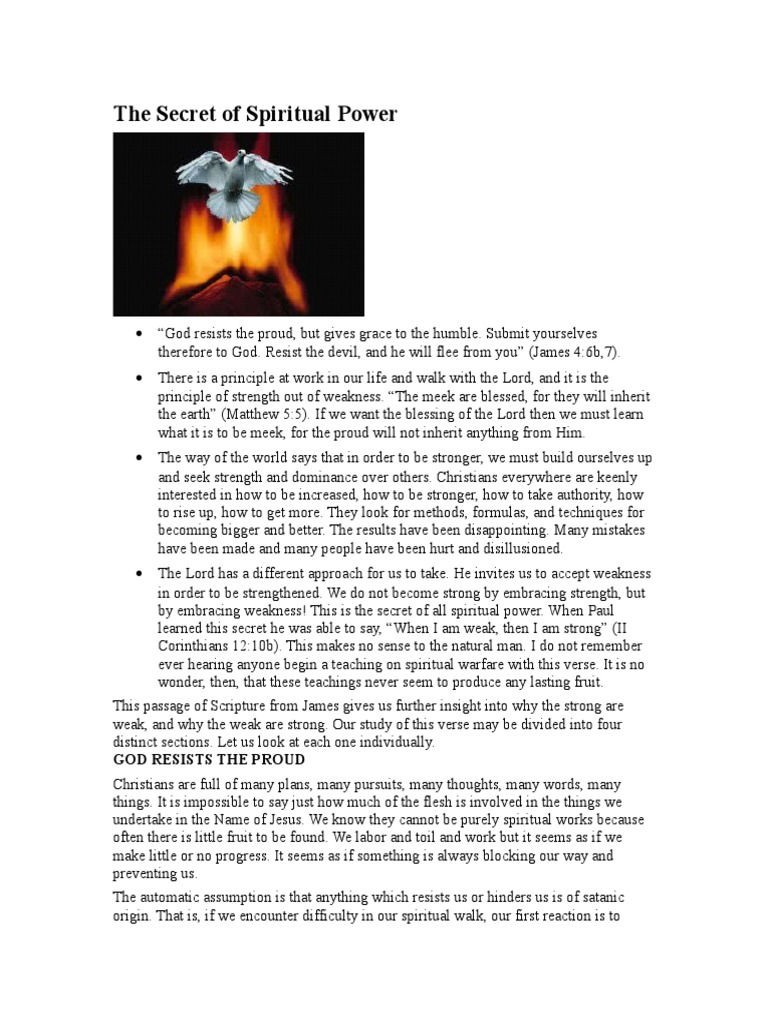 The Secret of Spiritual Power | PDF | Grace In Christianity | Devil