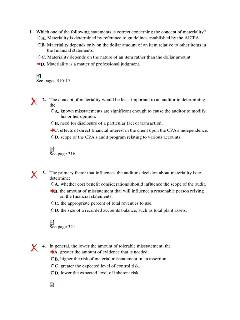 Final Test For Auditing 1 | PDF | Audit | Risk