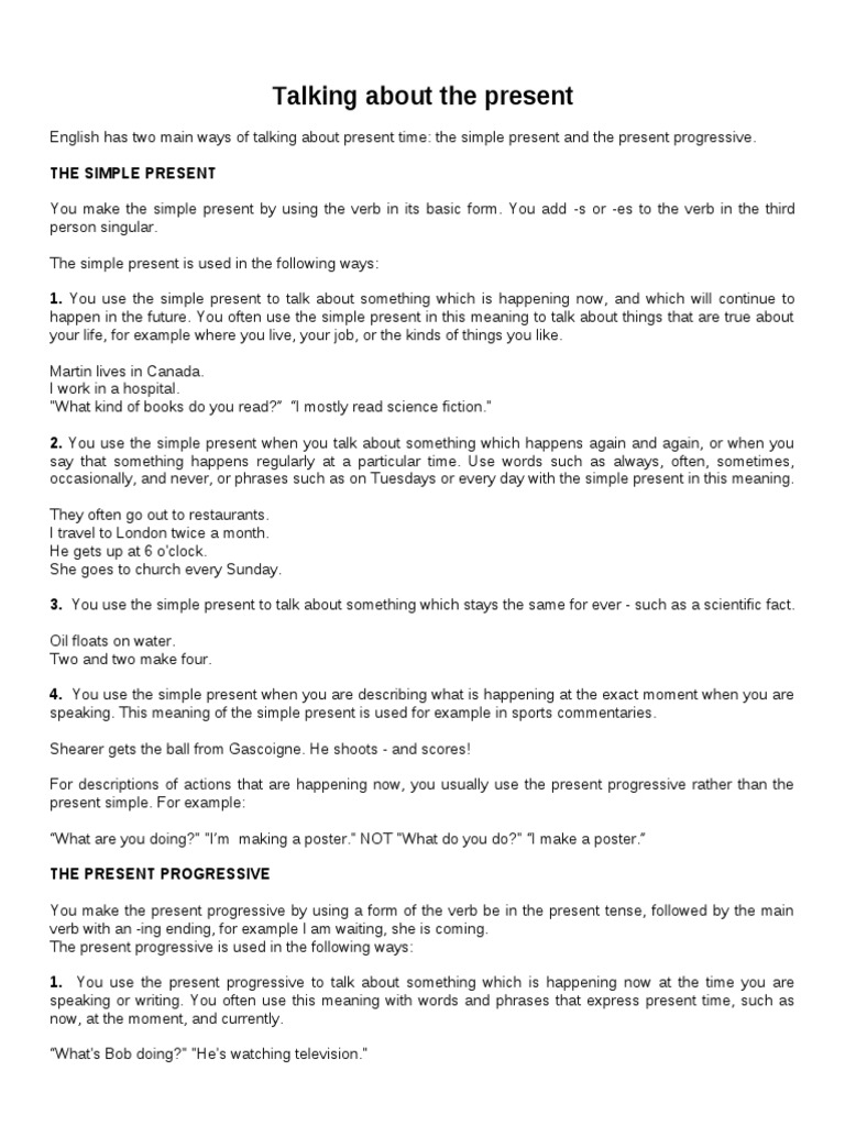 Talking About The Present | PDF | Morphology | Cognitive Science