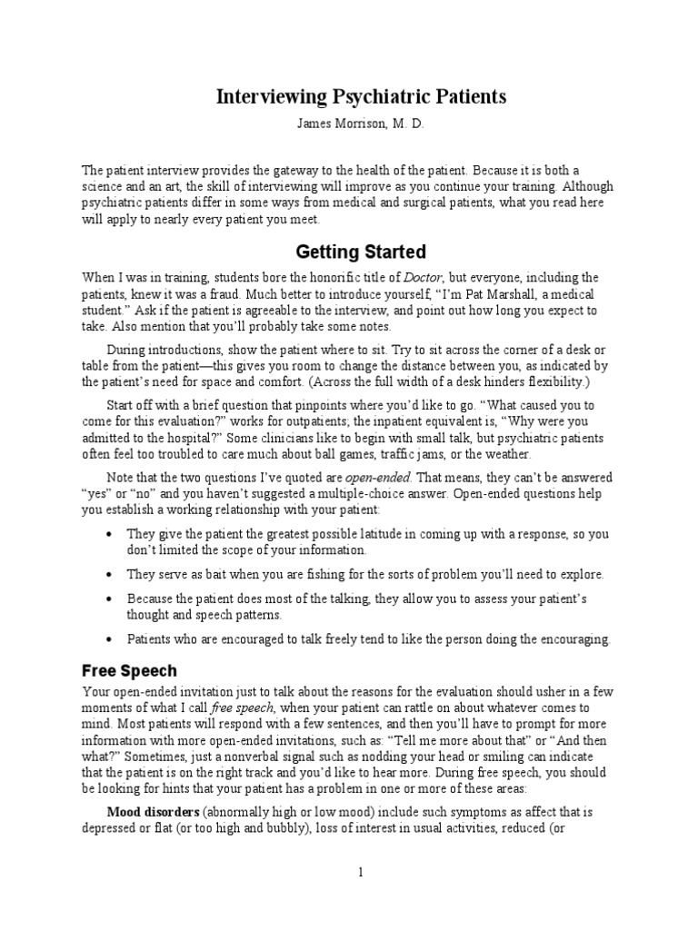 MSE Psychiatric Interviewing | PDF | Mental Disorder | Major Depressive ...
