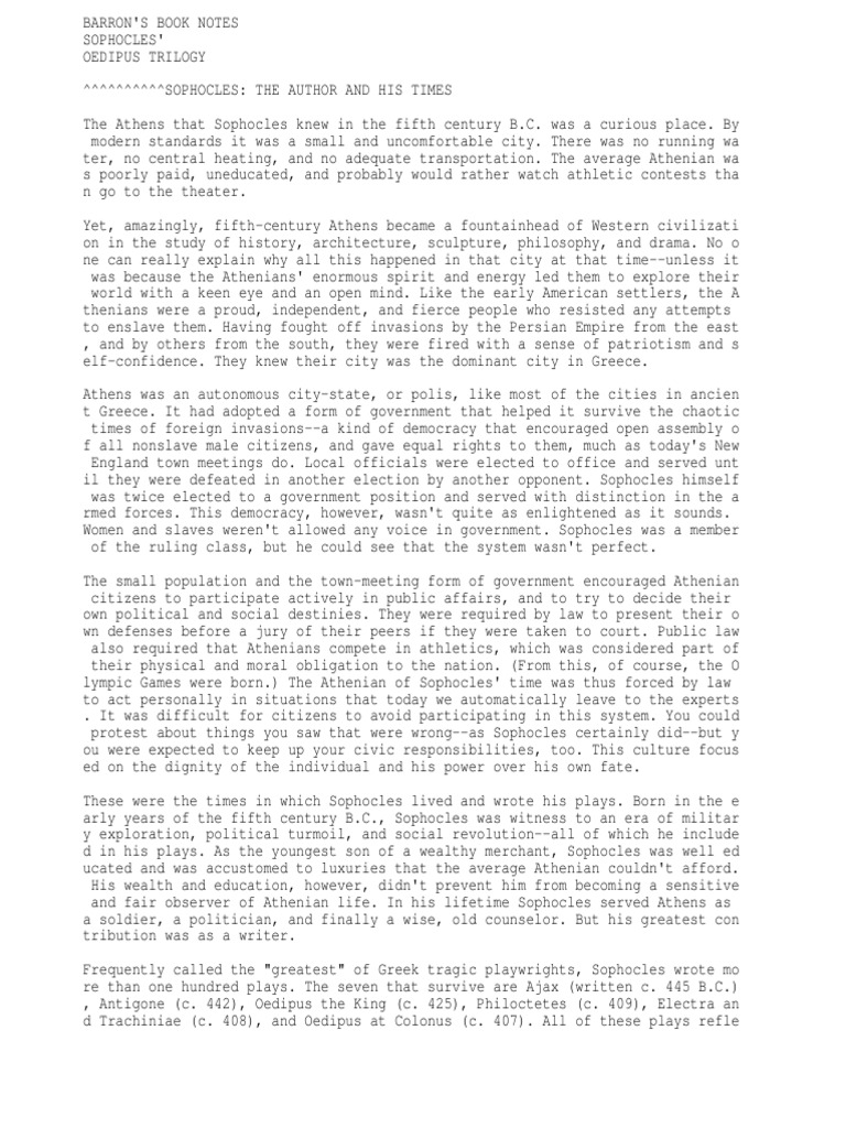 Oedipus Trilogy | PDF