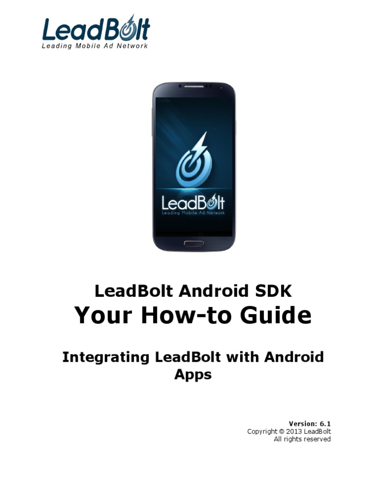 LeadBolt SDK Guide | Download Free PDF | Software Development Kit | Mobile App