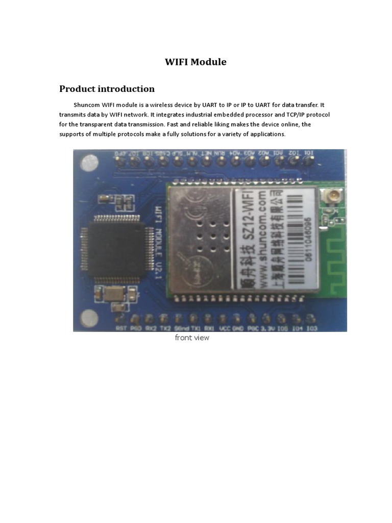 Shuncom Wifi To rs232 Module | PDF | Wi Fi | Wireless