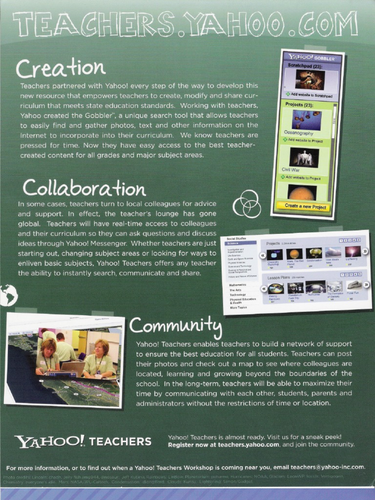 Yahoo! Teachers Flyer | PDF | Nature