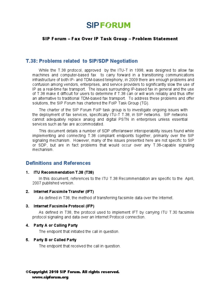 SIP-SDP Problem Statement - Final | Session Initiation Protocol ...