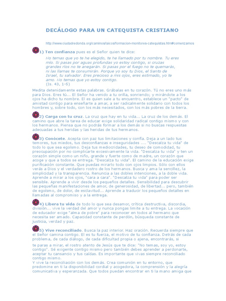 Decálogo Del Catequista | PDF