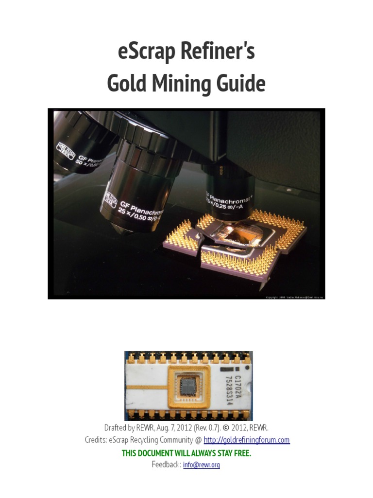 Escrap Refiners Gold Mining Guide - Rev 0.7.1 | PDF | Fineness | Ounce