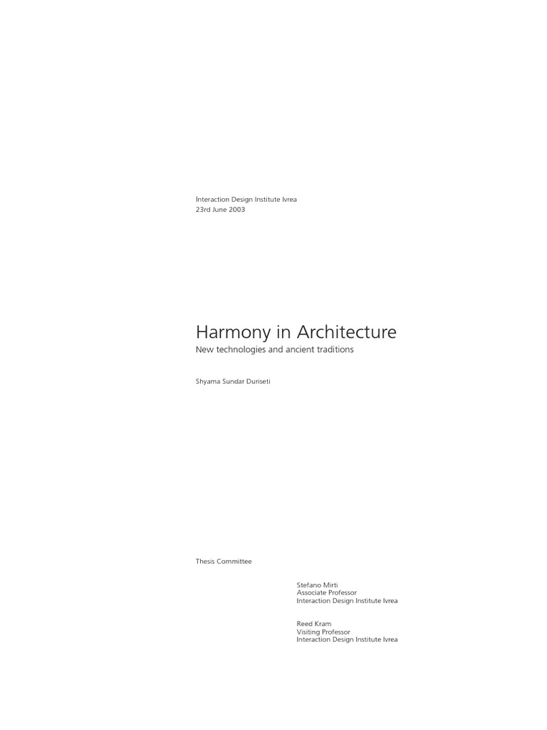 Harmony in Architecture | PDF