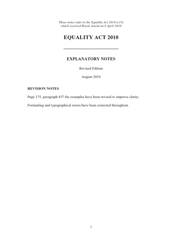 Equality Act | PDF | Caste | Discrimination