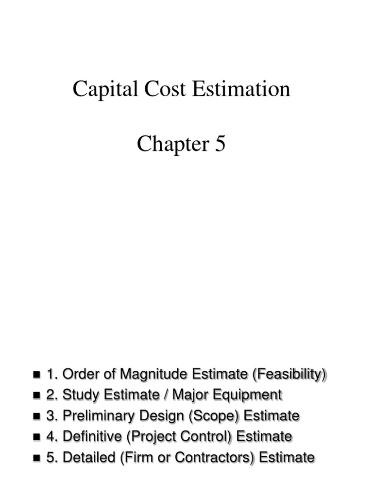 Capital Cost Estimation in Engineering | PDF | Industries | Business