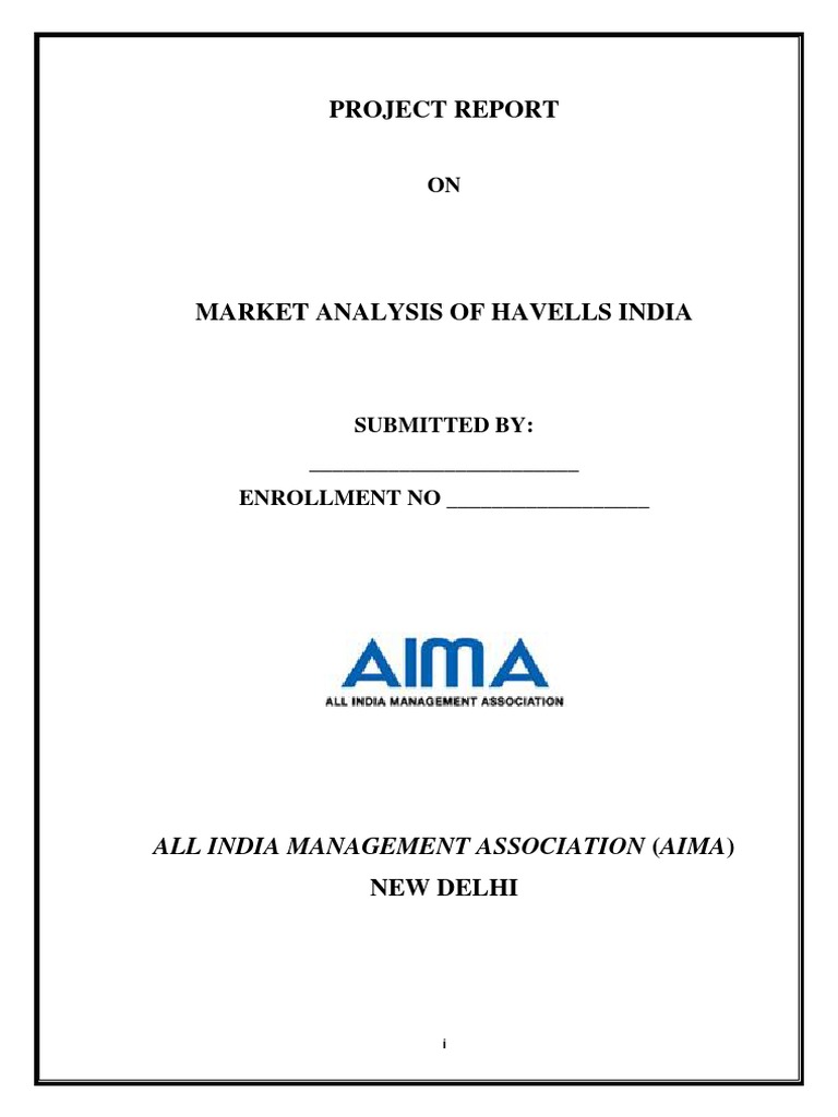 Project AIMA - Marketing Analysis of Havells India LTD | PDF ...
