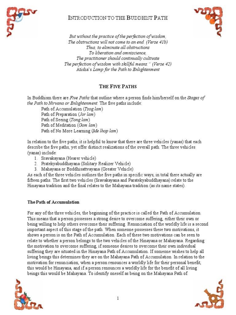 Intro To Buddhist Path - The Five Paths | PDF | Śūnyatā | Mahayana