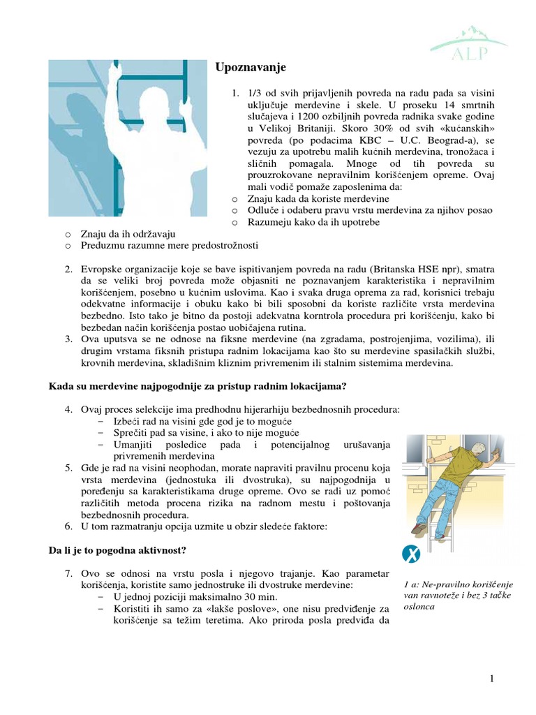 Merdevine - Pravilno Korišćenjel | PDF