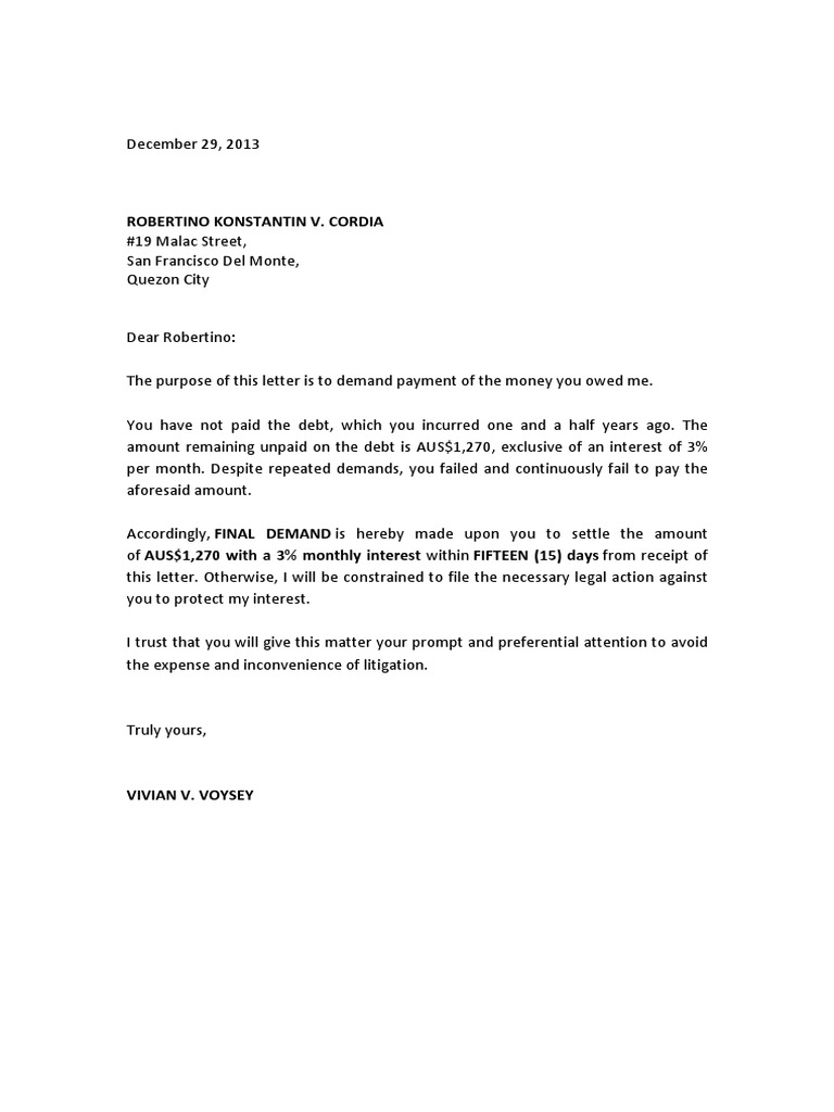 Demand Letter