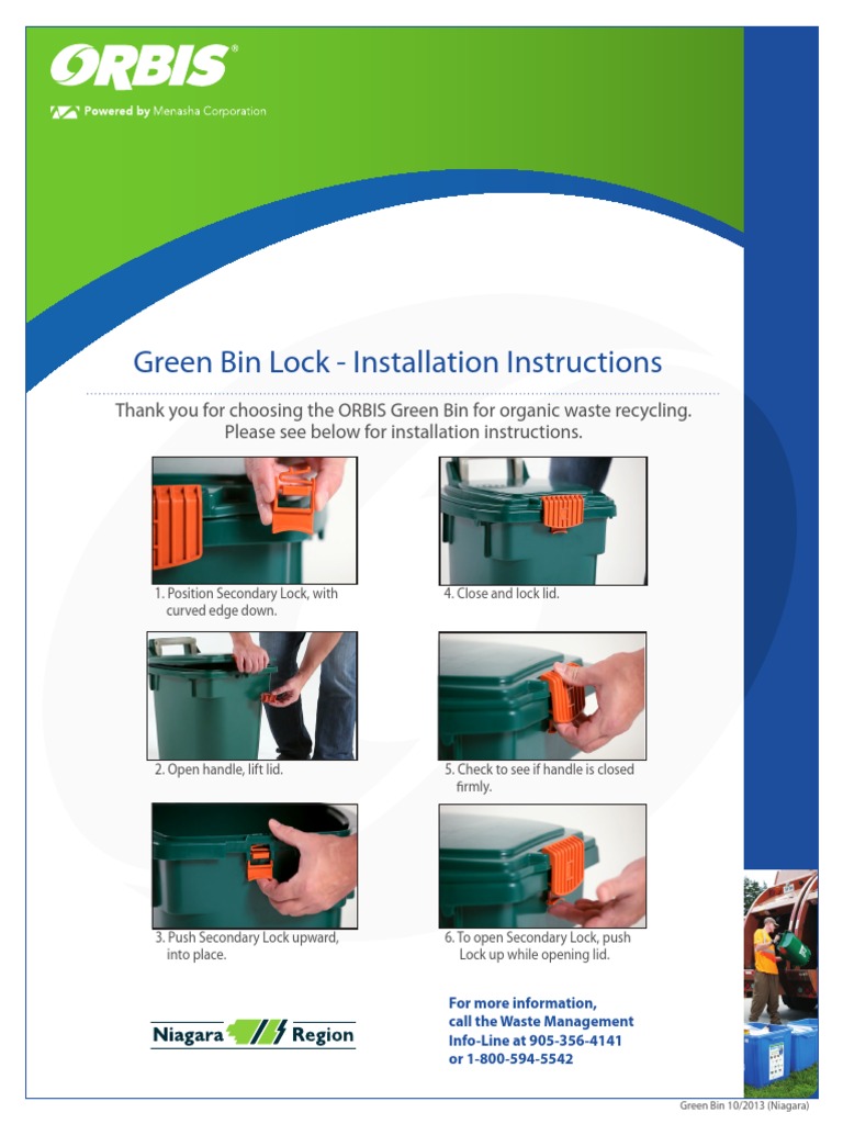 Literature - ORBIS Green Bin Secondary Lock Instructions (Niagara ...
