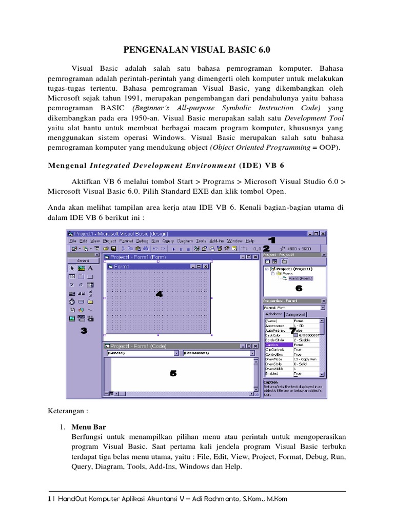 Pertemuan 1 - Pengenalan Visual Basic 6 | PDF