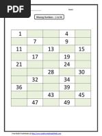Ordinal Numbers 1-50 Worksheets | PDF