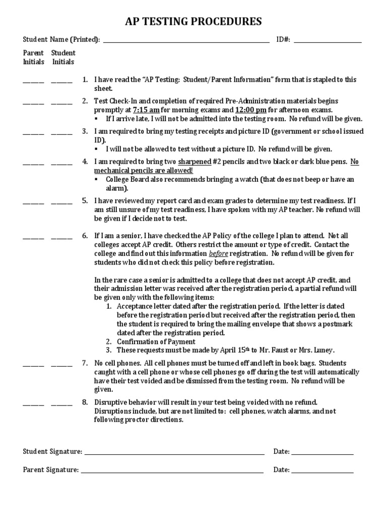 AP Testing Procedures 2014 | Test (Assessment) | Business