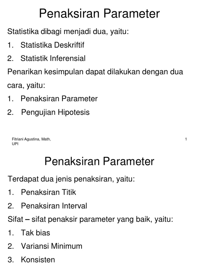 Penaksiran Parameter | PDF