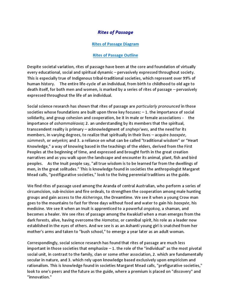 Rites of Passage | PDF | Adolescence | Rituals