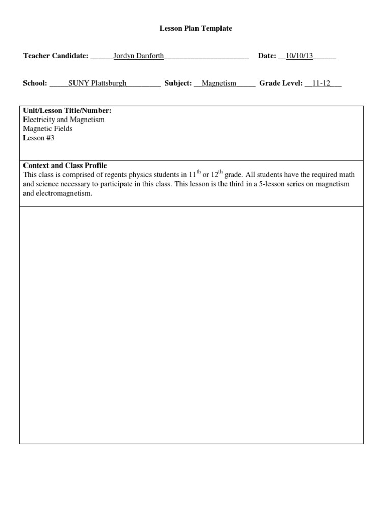 Magnetism Lesson Plan #3 | Download Free PDF | Educational Assessment ...