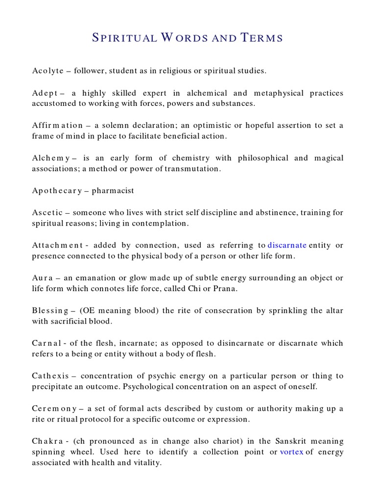 Spiritual Words and Terms | PDF | Plane (Esotericism) | Qi
