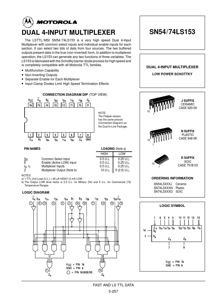 SN54 74LS153 | PDF | Technology & Engineering