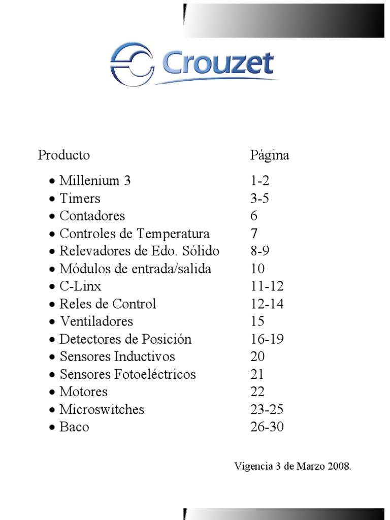 Catálogo de Temporizadores Crouzet | PDF | Componentes eléctricos ...