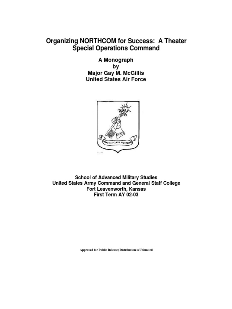 Organizing NORTHCOM For Success: A Theater Special Operations Command ...