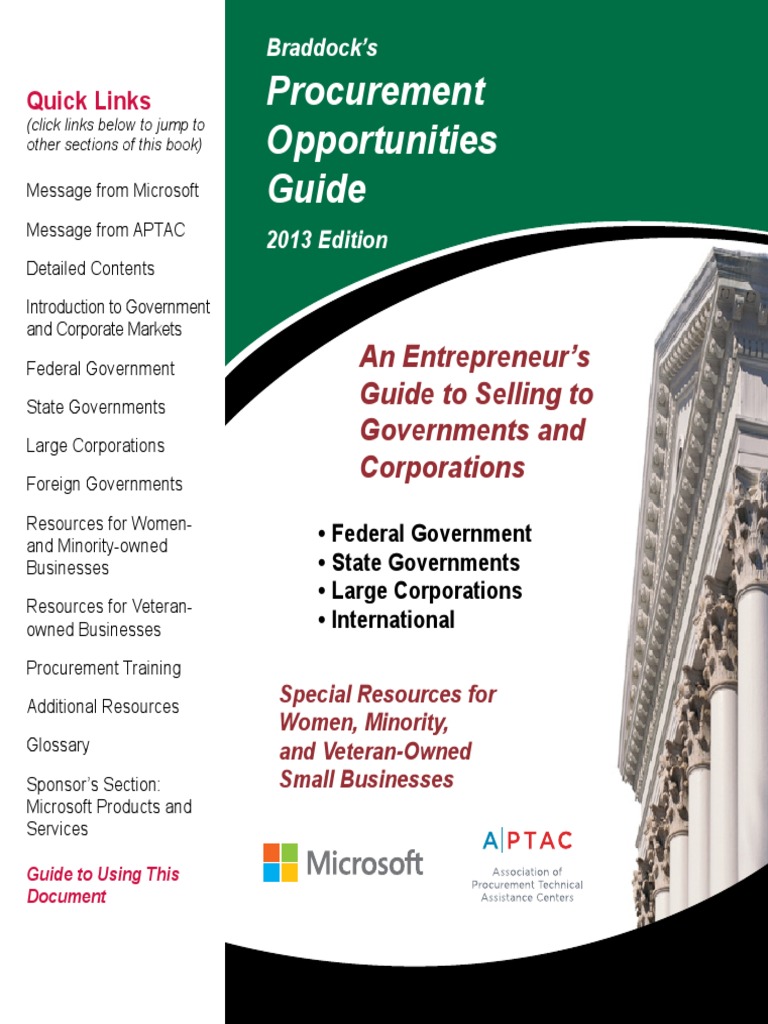 Procurement Opportunities Guide 2013 | PDF | Business | Economies