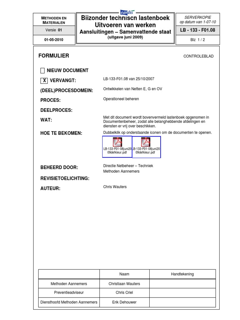 Uitvoeren Van Werken Eandis Aansluitingen