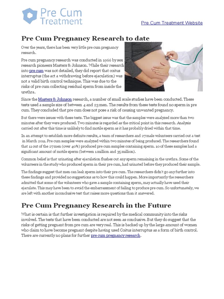 Pre Cum and Pregnancy Risks Explained | PDF | Semen | Sexual Anatomy