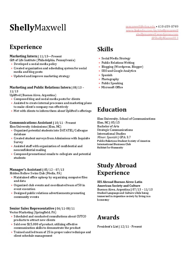 Shelly Maxwell Resume | PDF
