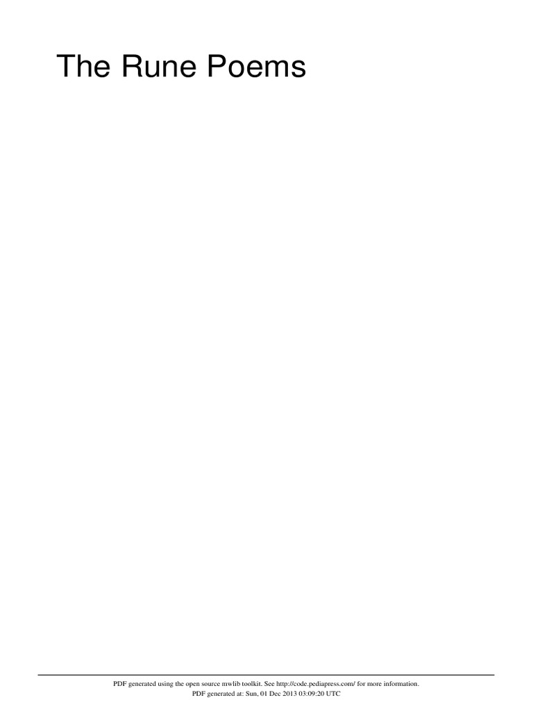 The Rune Poems | PDF