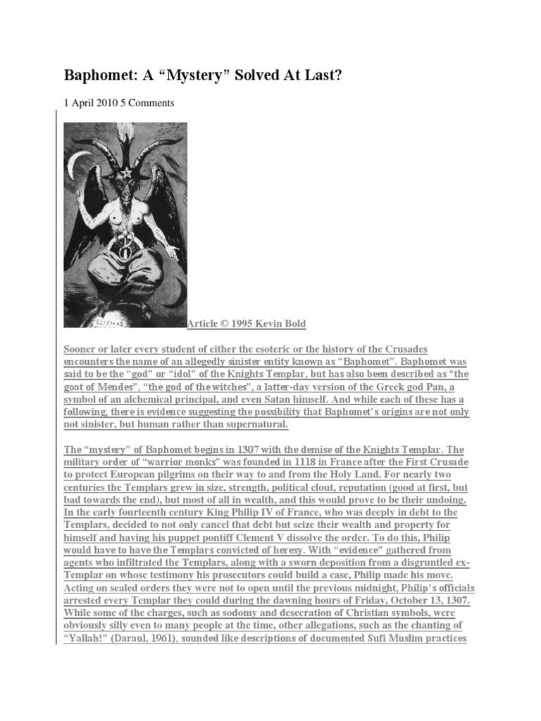 Baphomet | PDF | Sufism | Knights Templar