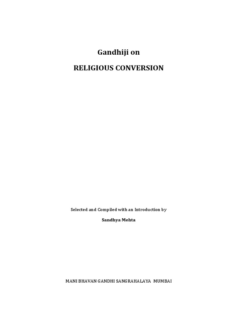Gandhiji On Religious Conversion | PDF | Religious Conversion | Dalit
