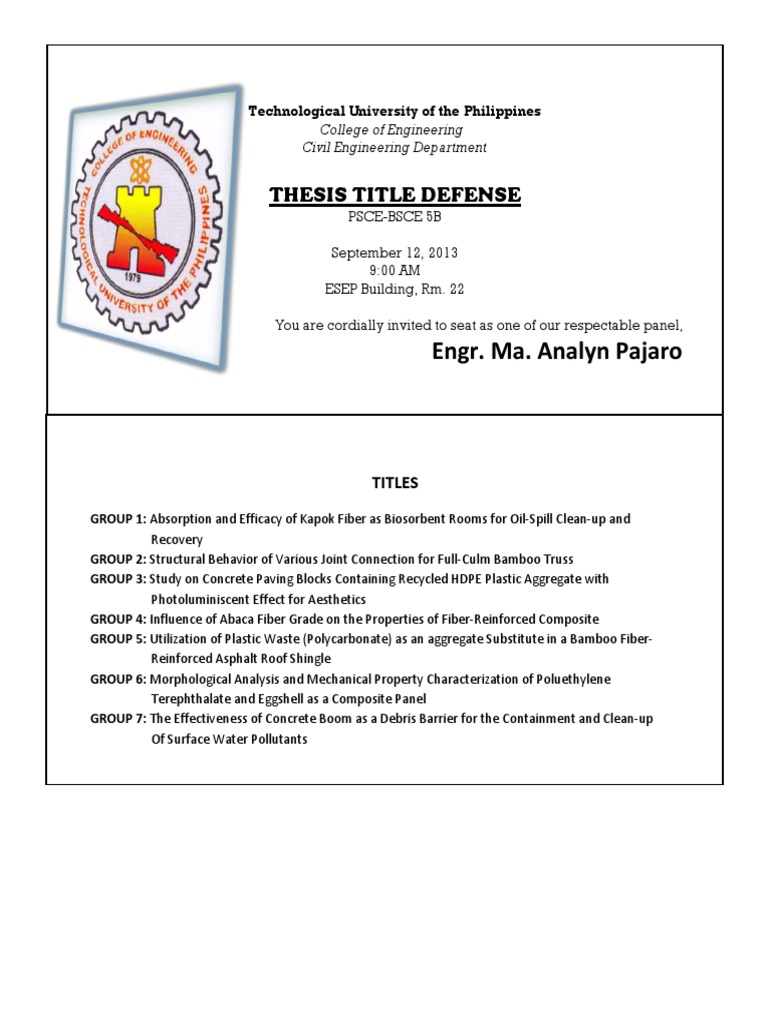 Title Defense Invitation | PDF | Road Surface | Polyethylene