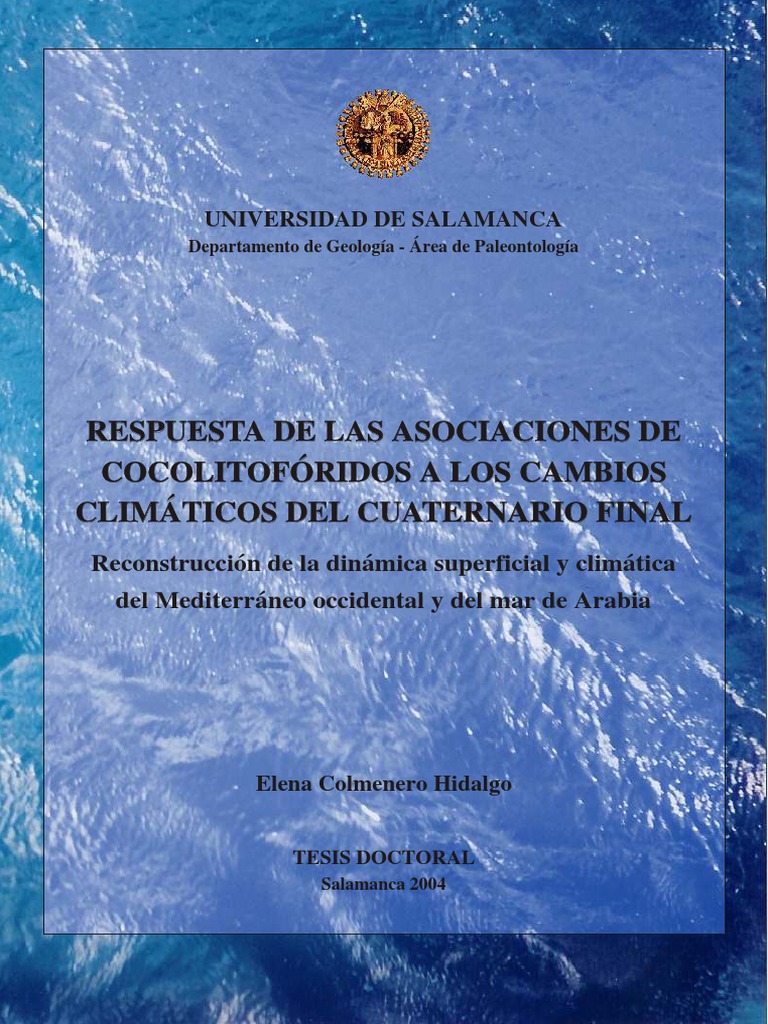 Cocolitofóridos y cambios climáticos cuaternarios | PDF | Clima | Era ...