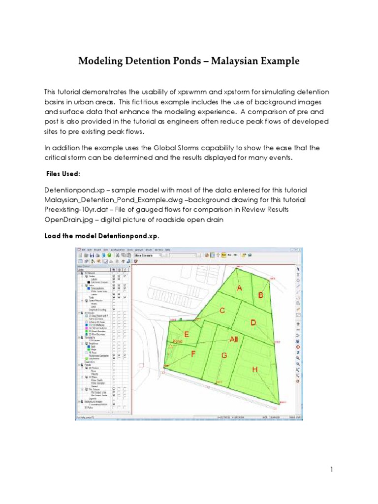 Detention Pond Example | Download Free PDF | Flood | Drainage Basin