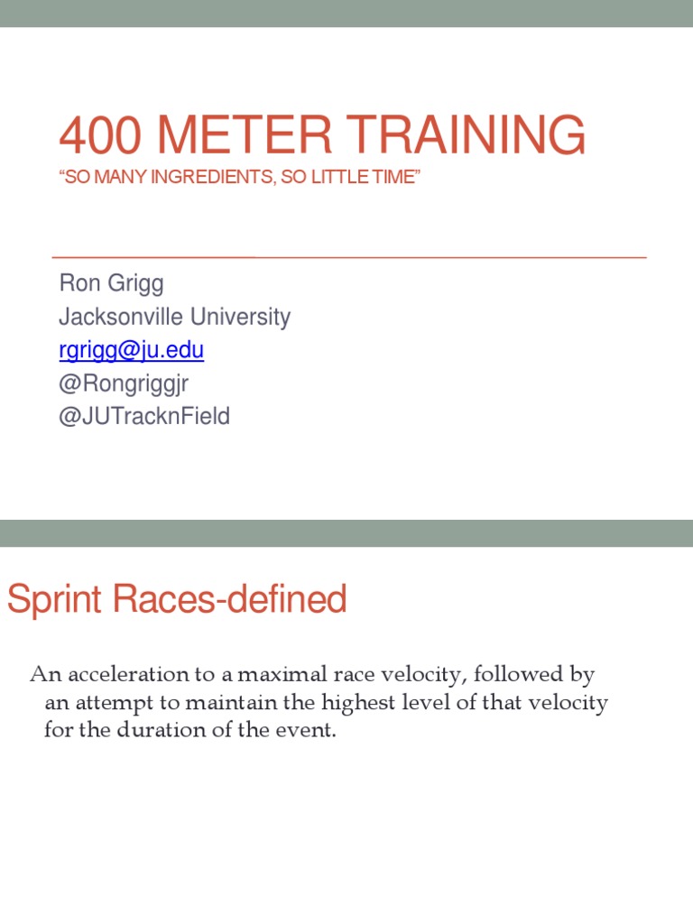 Grigg Ron 400 Meter Training | PDF | Aerobic Exercise | Physical Exercise