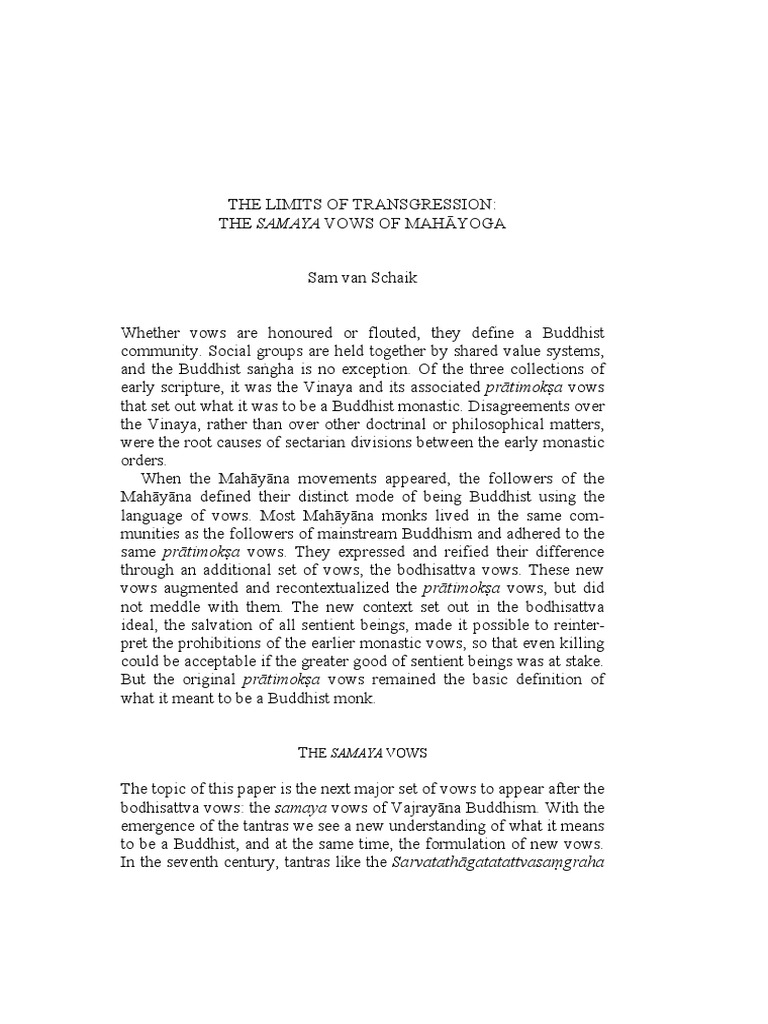 Samaya Vows in Vajrayana Buddhism | PDF | Vajrayana | Dzogchen