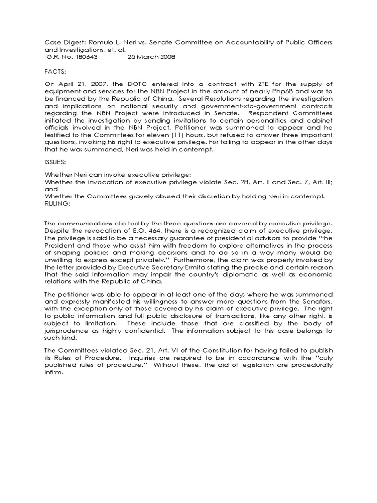 Case Digest - Romulo Vs Neri | PDF | Public Law | Virtue