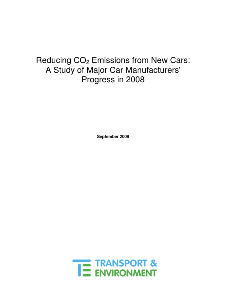 2009 09 Car Company Co2 Report Final | PDF | Emission Standard ...